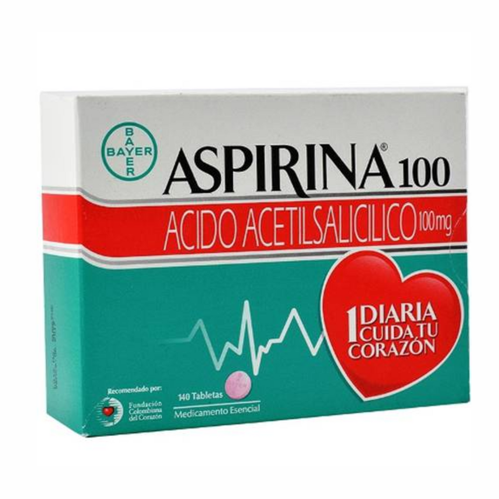 Aspirina 100 mg Caja x 140 Tabletas – Droguería Farma Economía