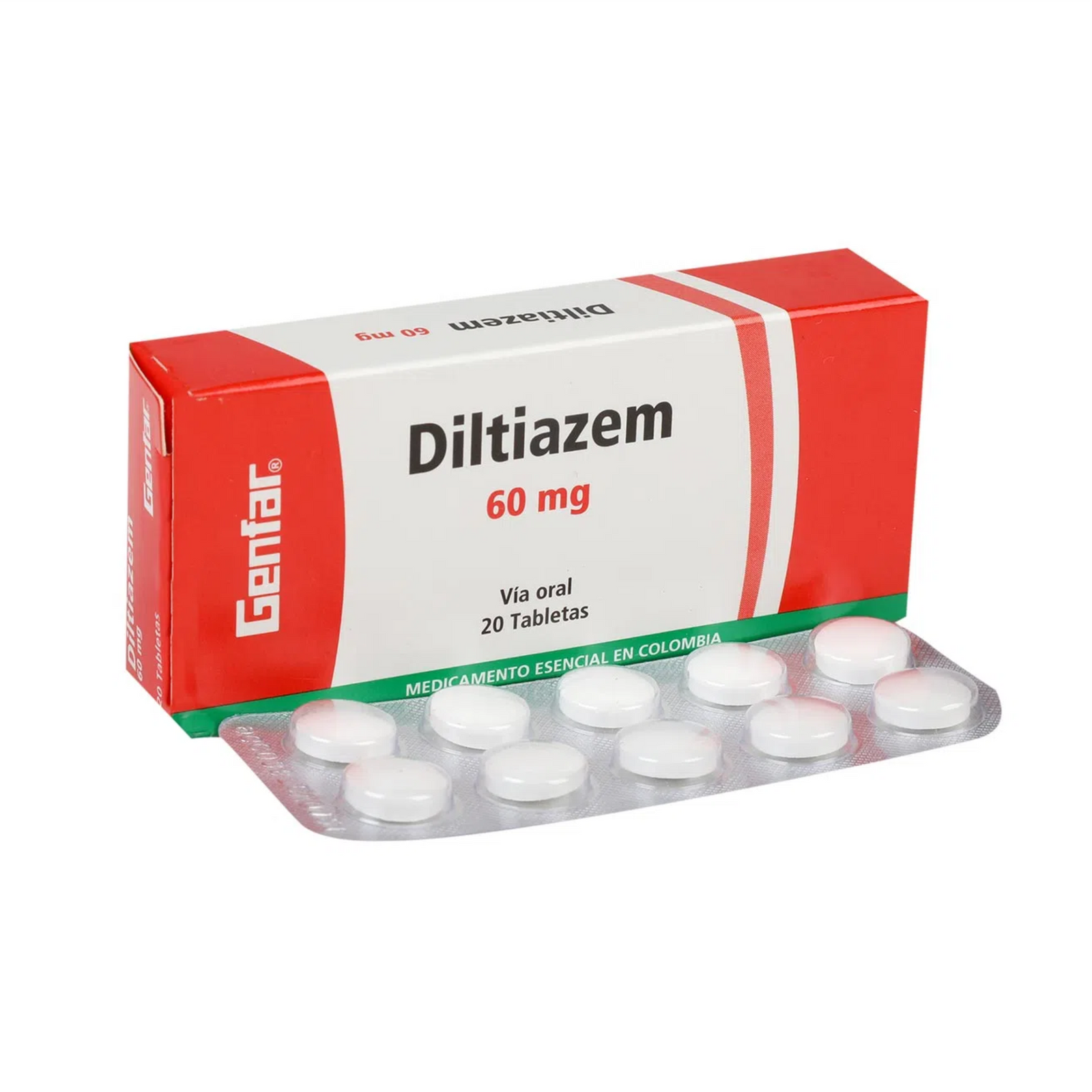 Diltiazem 60 mg Caja x 20 Tabletas – Droguería Farma Economía
