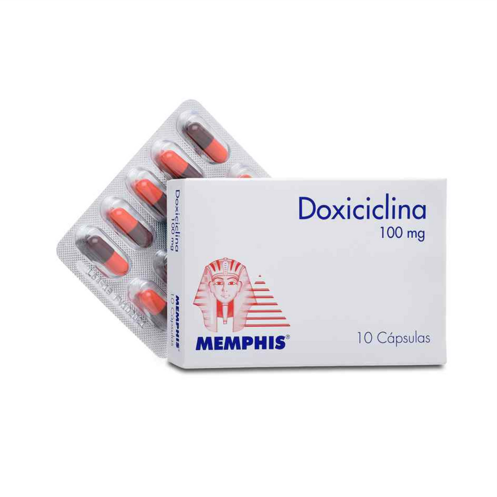 Doxiciclina 100 mg Caja x 10 Cápsulas – Droguería Farma Economía